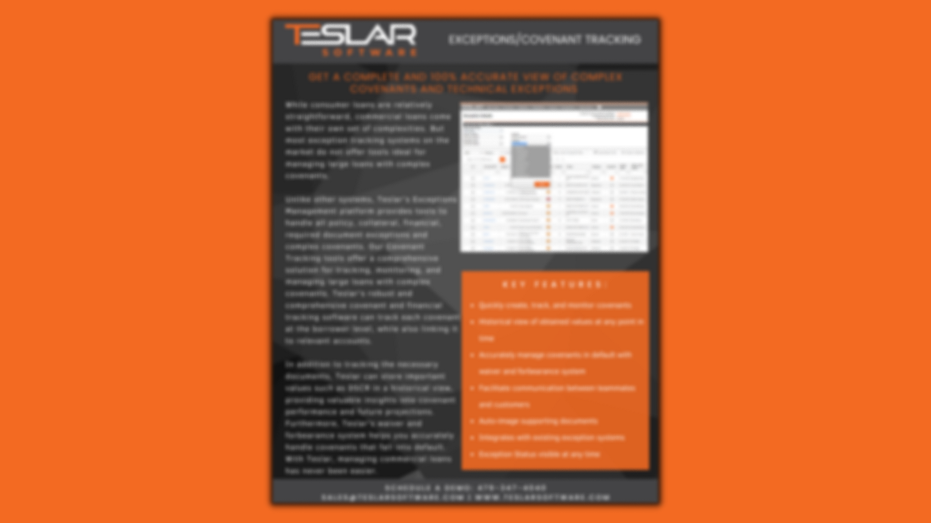 Covenant Tracking Software | Teslar Software